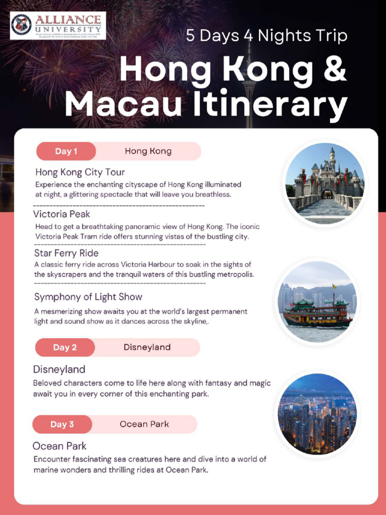 Hong Kong & Macau Itinerary | PDF