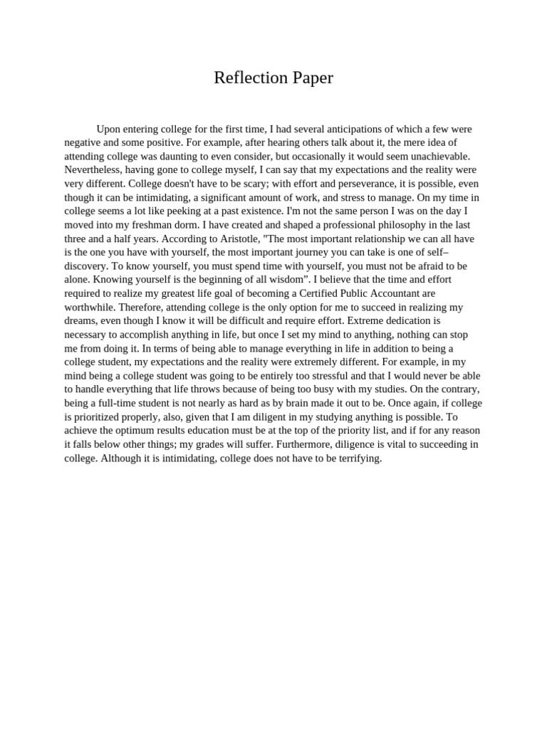 Final Examination - Reflection Paper | PDF