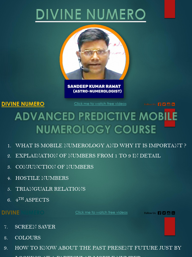 Advanced Predictive Mobile Numerology Course-1 (1) | PDF