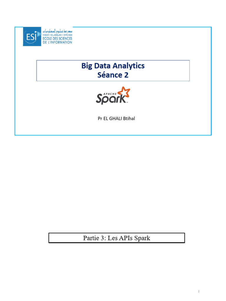 Cours - Spark - Partie 3 Et 4 | PDF | Apache Spark | Informatique