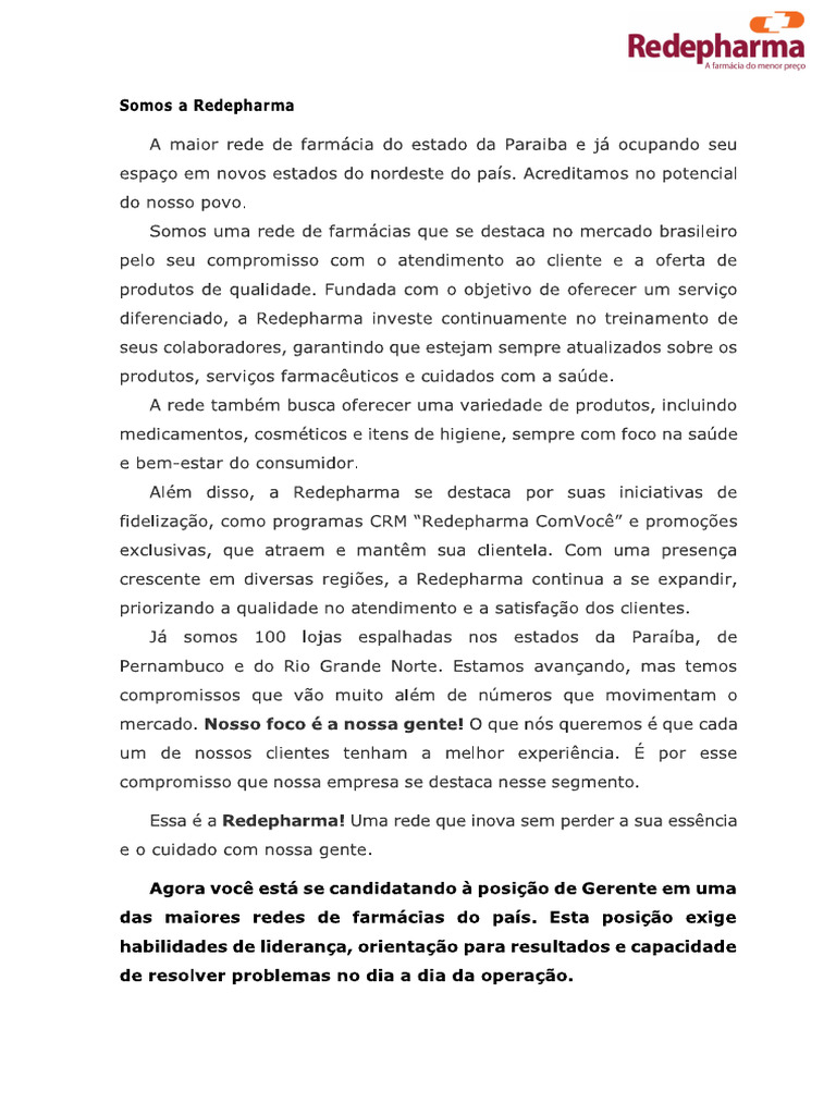 Estudo de Caso. Gerente Ferista JPA | PDF
