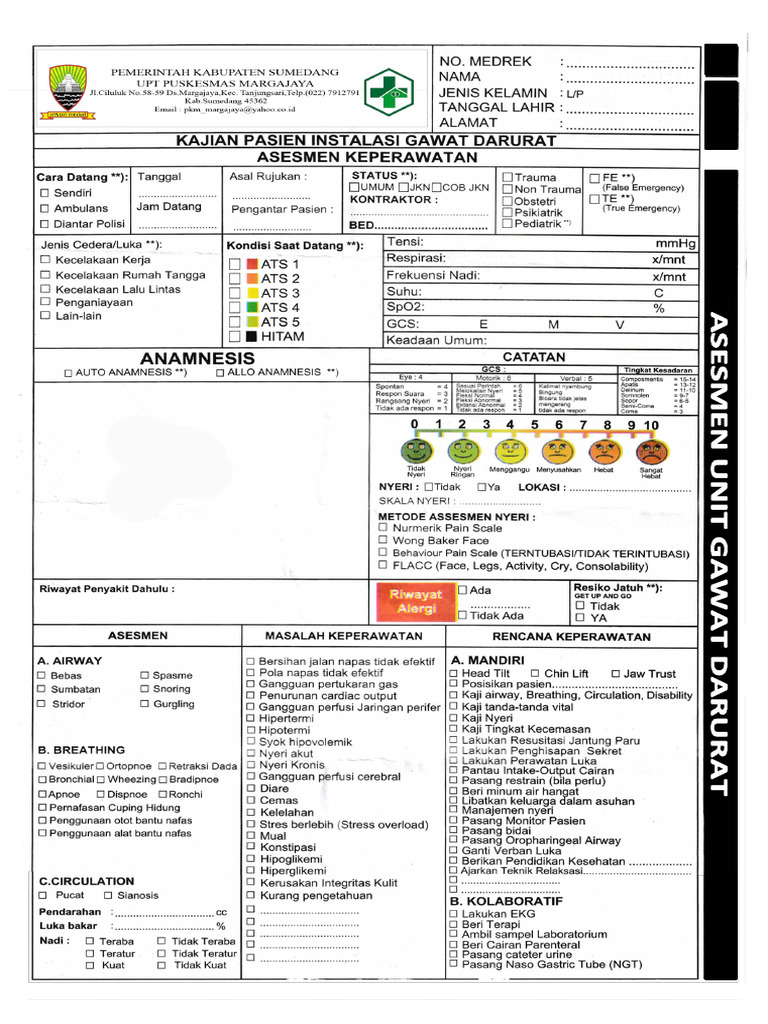 Lembar Triage Ugd PKM PDF | PDF