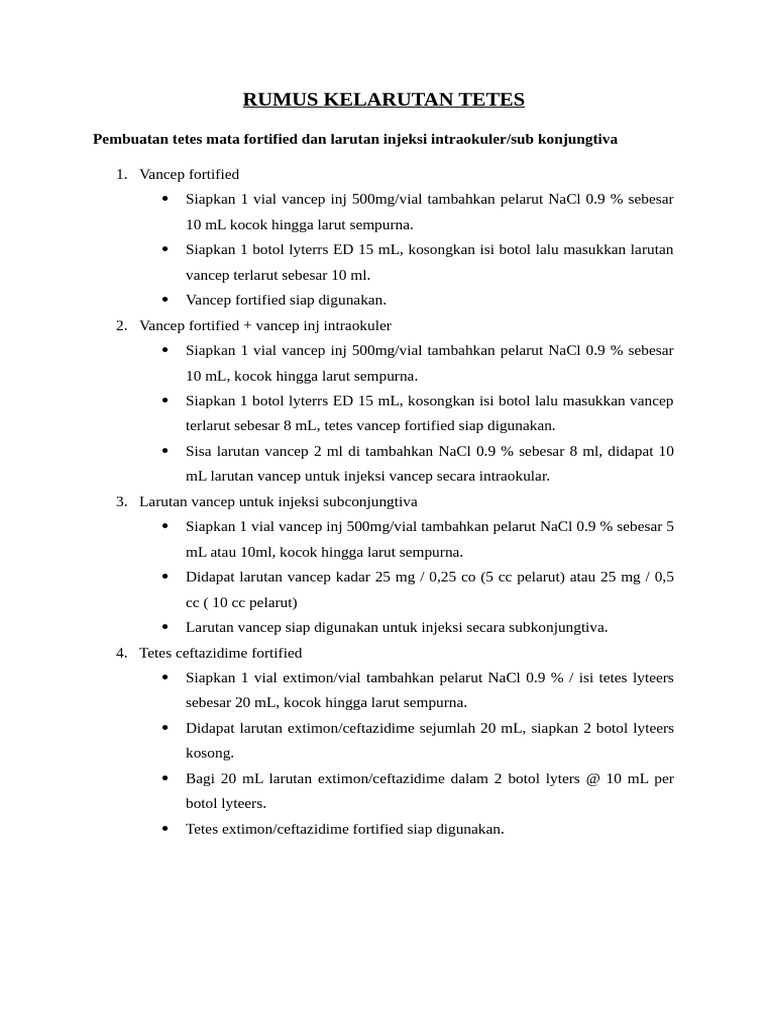 Pembuatan Tetes dan Injeksi Extimon | PDF