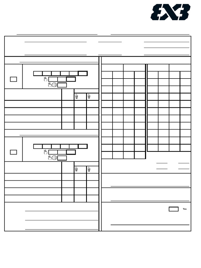 FIBA Scoresheet | PDF | Sports | Athletic Sports