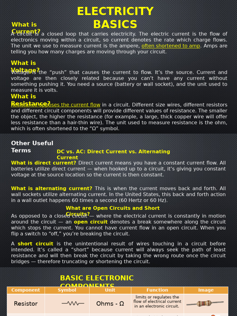 Basic Electricity | PDF | Direct Current | Electrical Resistance And Conductance