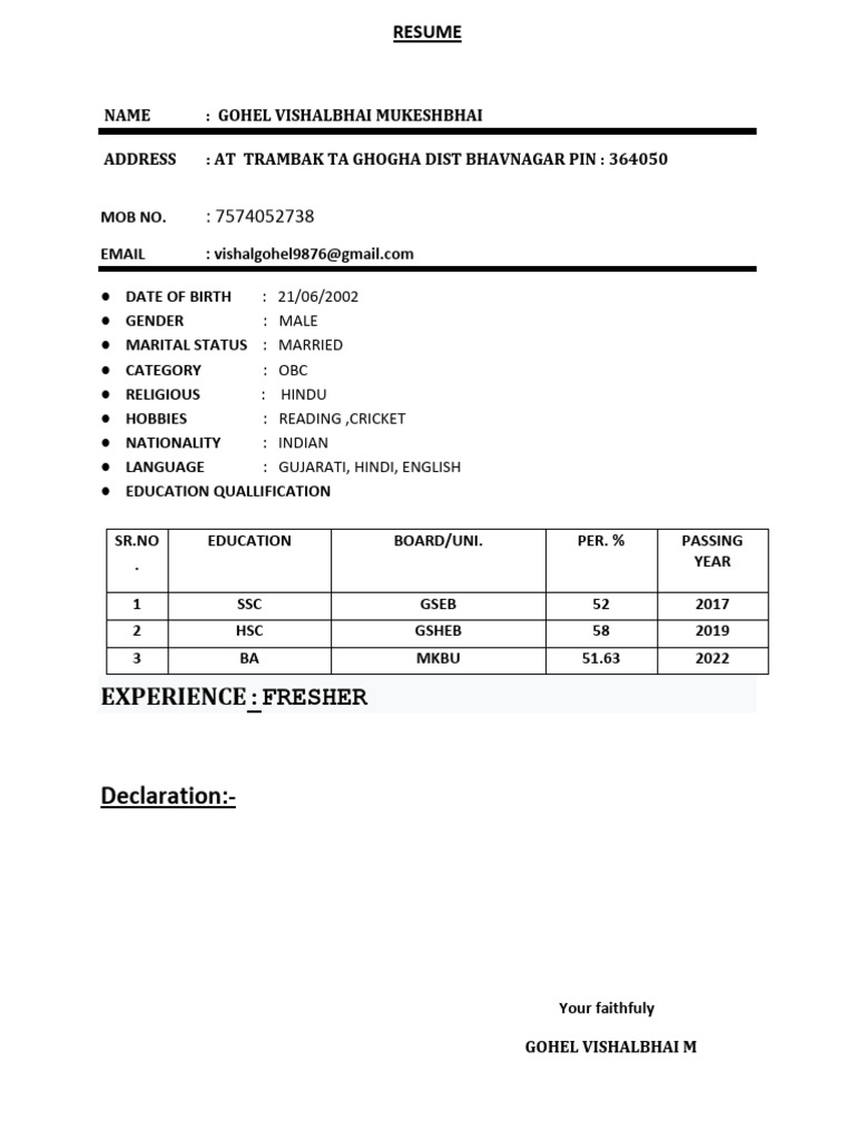 Vishal Gohel Resume Apna | PDF