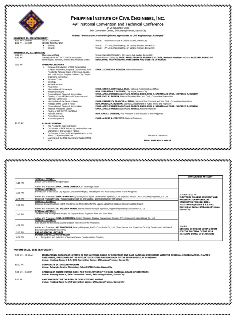 49th NCTC Program - Draft as of 16 Nov 2023 | PDF | Engineering
