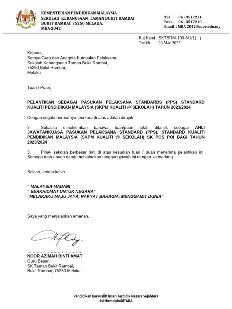 Surat Lantikan PPS (SKPM) | PDF