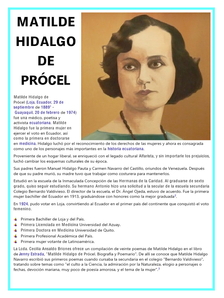 Matilde - Hidalgo - de - PrOcel Conv | PDF
