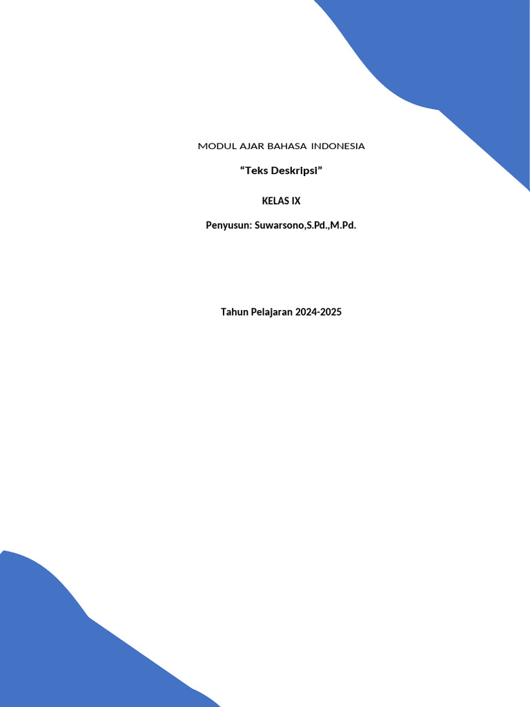 Modul Ajar Bahasa Indonesia Bab I Subbab 5 - Deskripsi Visual ...