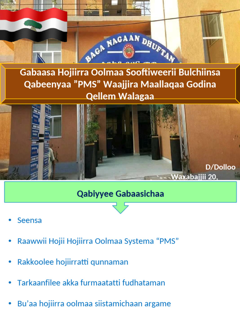 Gabaasa Hojiirra Oolmaa Sooftiweerii PMS Shawaa Bahaa | PDF