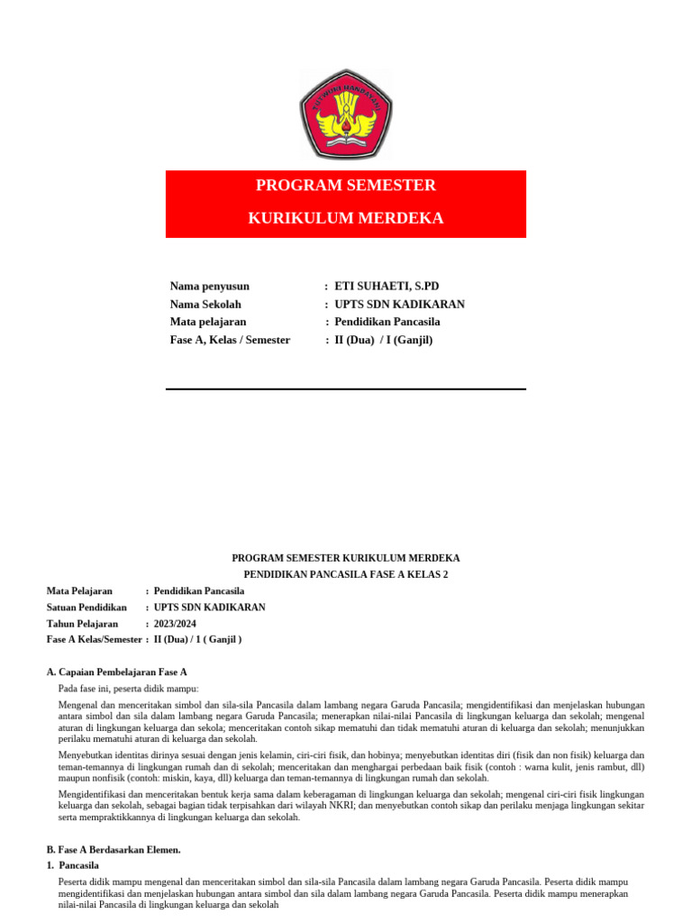 PROMES 1 PPKN 2023-2024 | PDF