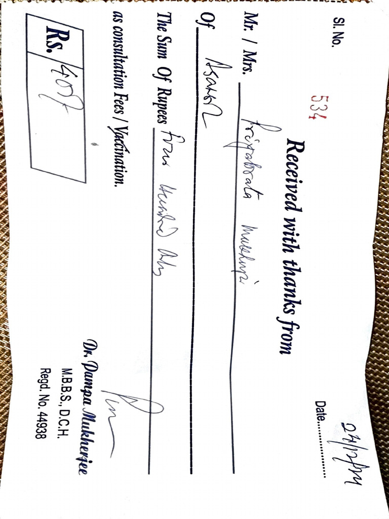 Consultation Fee Receipt | PDF