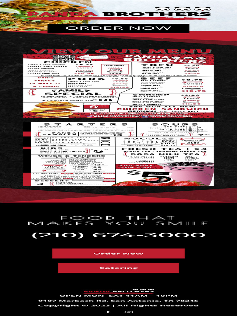 Panda Brothers - Chinese Dine in & Take Out | PDF
