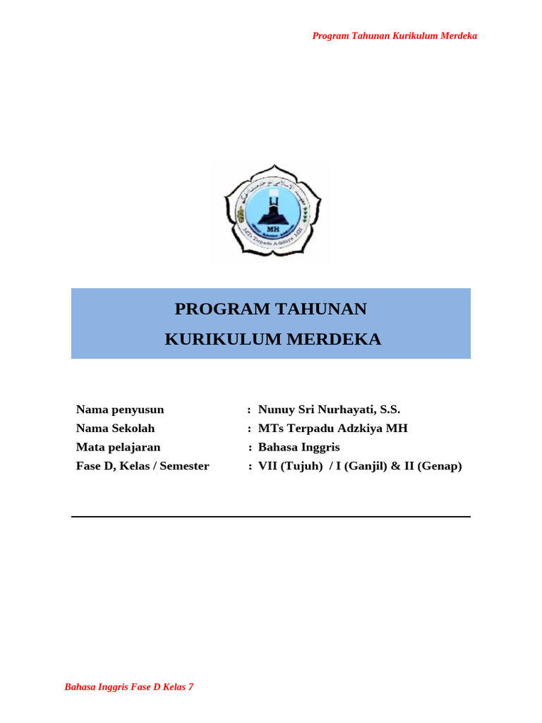 PROTA Kurikulum Merdeka | PDF