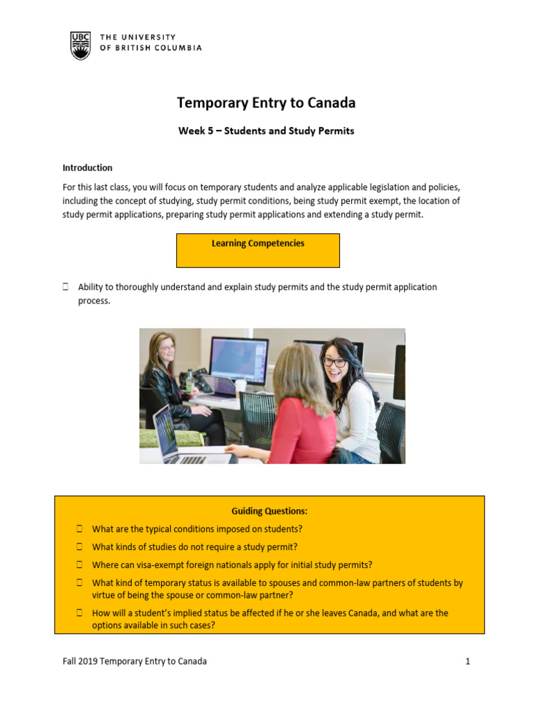 UBC CILPP Fall 2019 - Temporary Entry - Class 5 Narrative FINAL | PDF ...