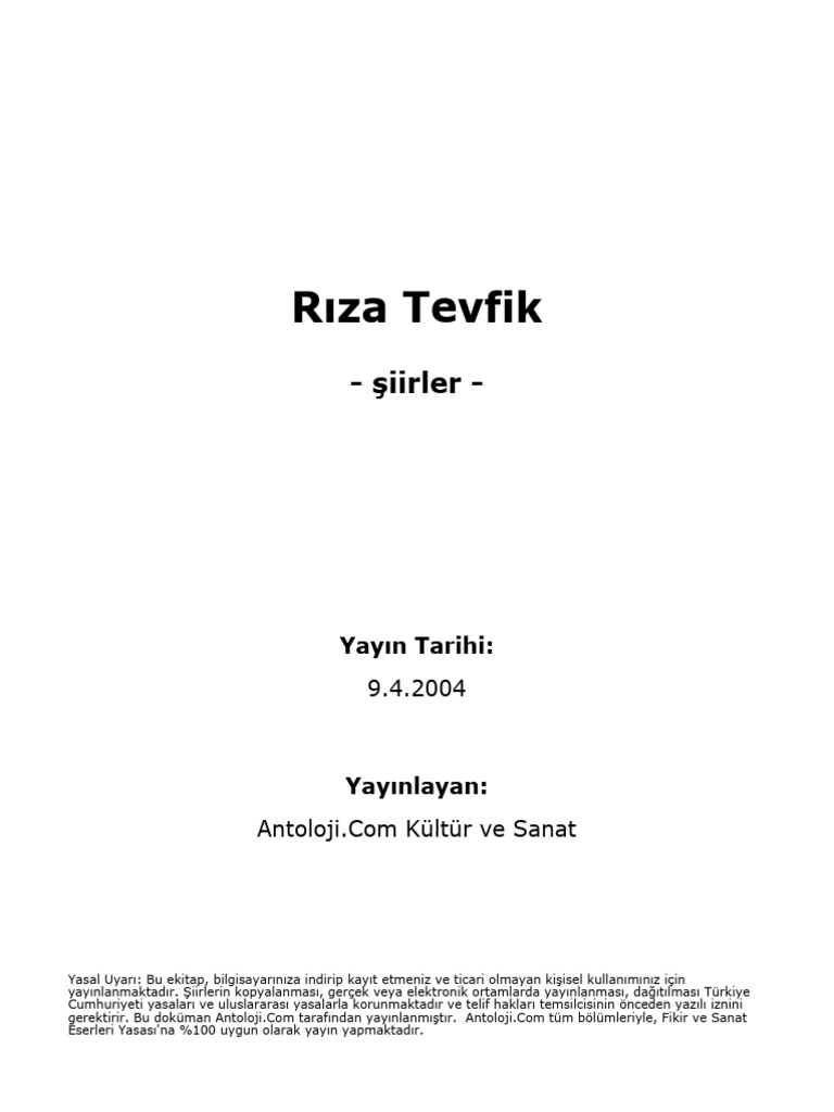 Riza Tevfi̇k | PDF