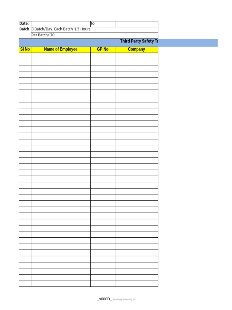 Third Party Safety Training Operation Manpower List | PDF