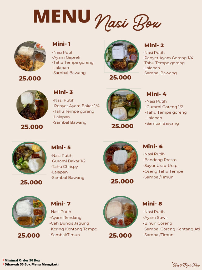 Daftar Harga Nasi Box 2024 | PDF