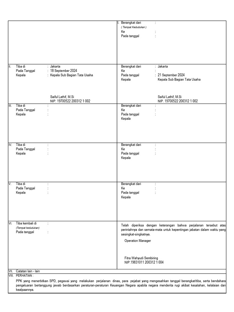 FORMAT SPPD Belakang - 2024 | PDF