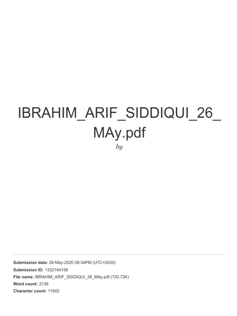 IBRAHIM ARIF SIDDIQUI 26 MAy PDF | PDF