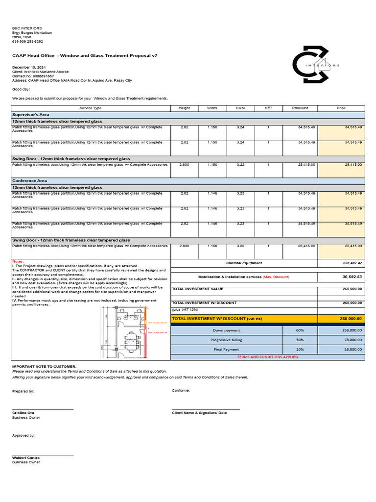 12-16-24- CAAP Head Office - Glass (Vat ex) | PDF | Receipt | Payments