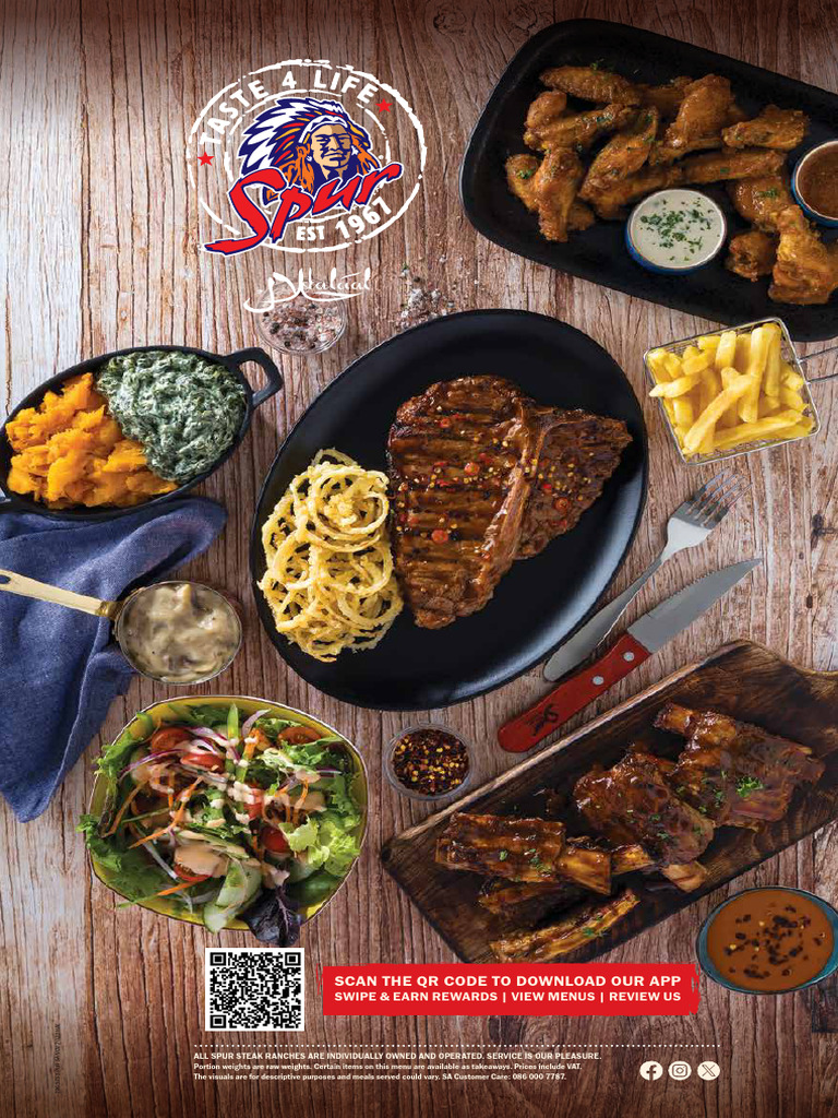 Spur Steak Ranch Menu Prices Nov 2023 | PDF | Hamburgers | Steak