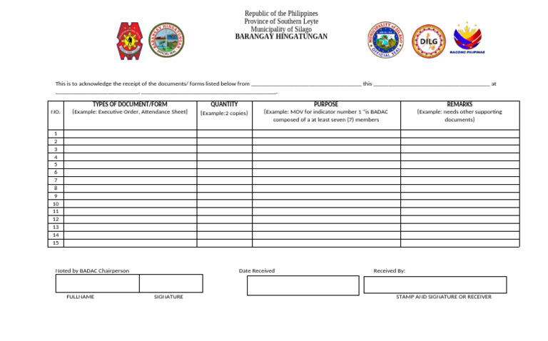 BADAC FORM 2024 | PDF