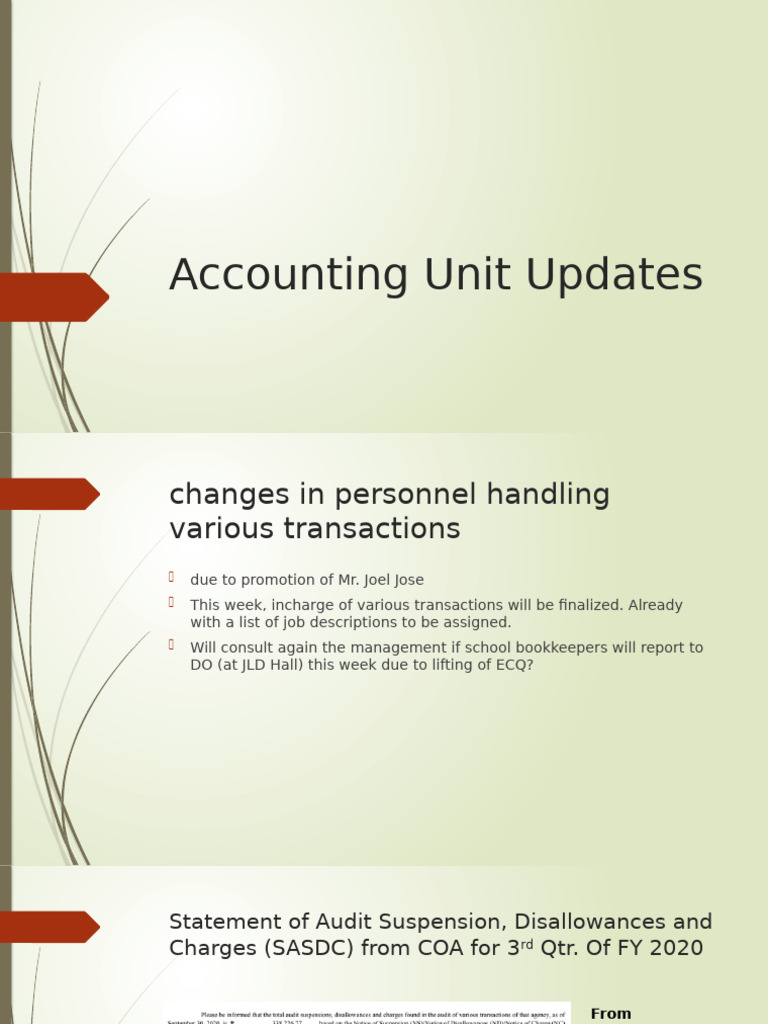 Accounting Unit Updates | PDF