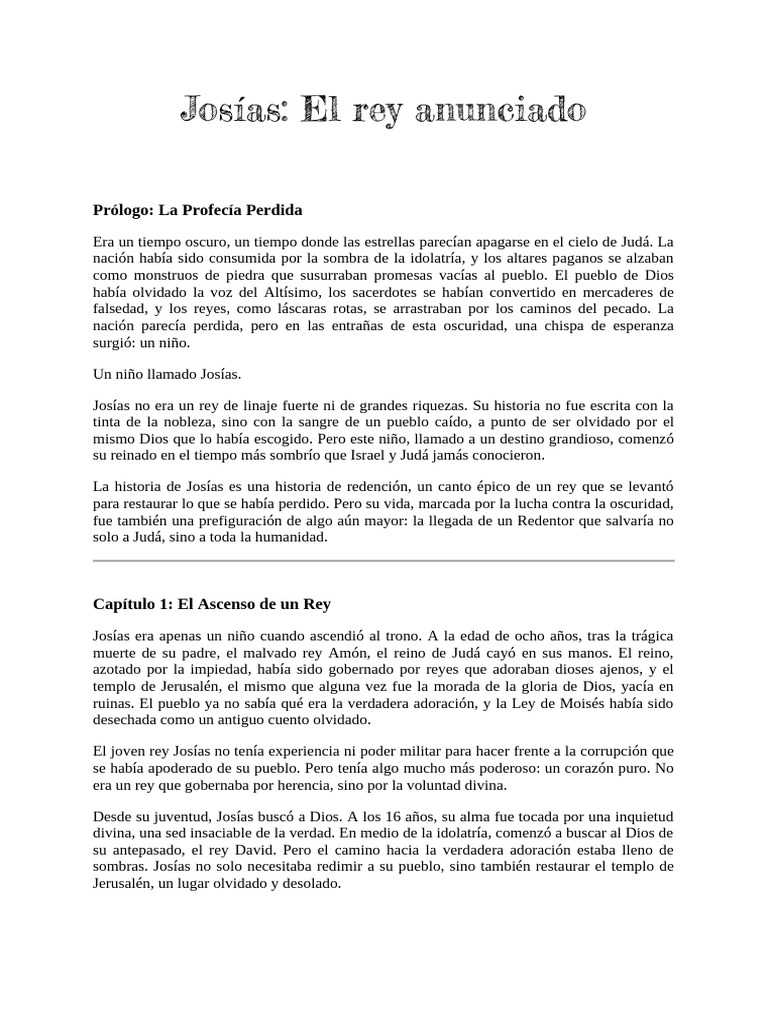 Josías: Rey de la Restauración Espiritual | PDF | Templo en jerusalén ...