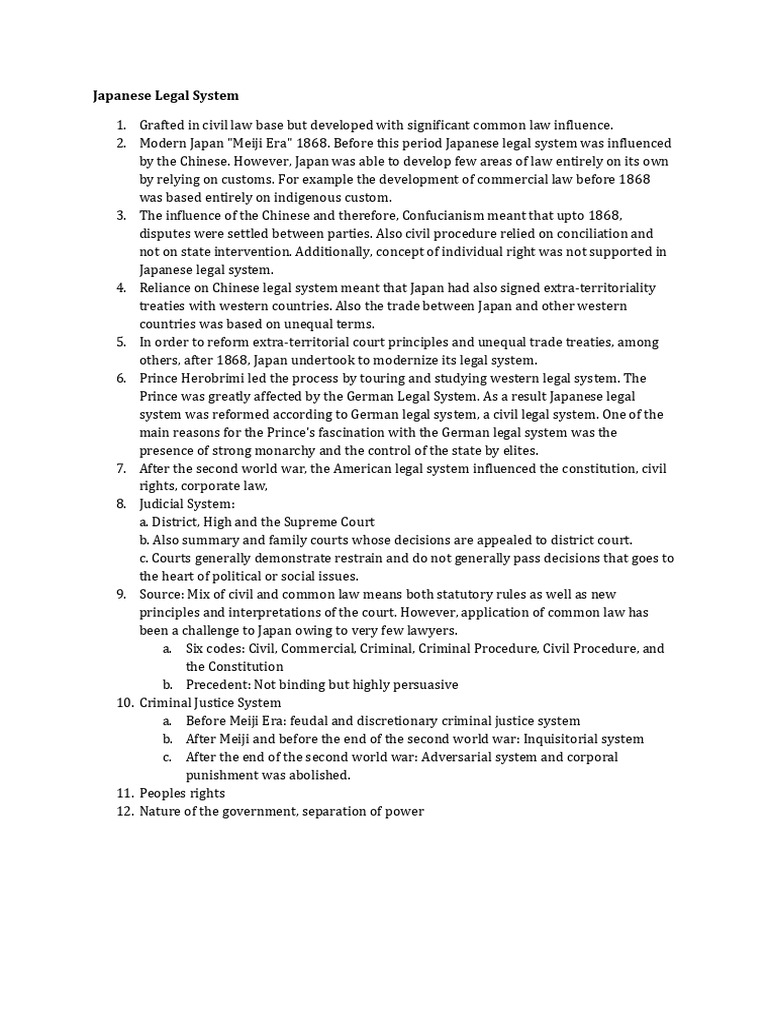 Japanese-Legal-System (1) | PDF | Common Law | Law Of The United States