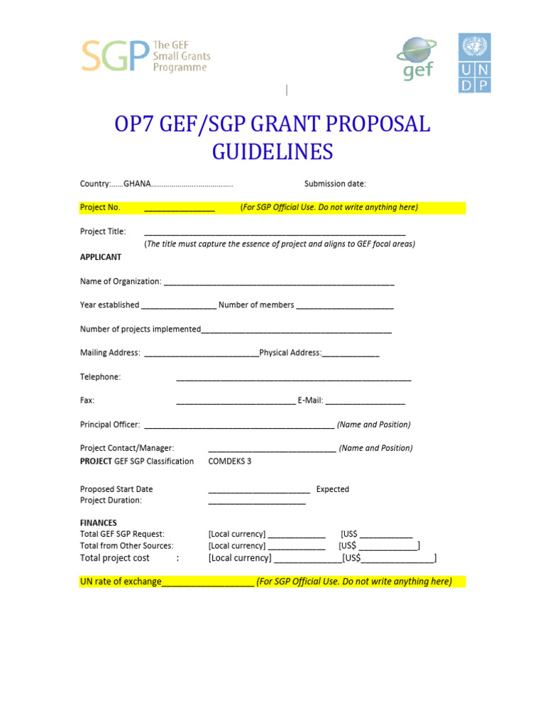 UNDP GH GEF Project Proposal Formulation Guidelines | PDF | Evaluation | Risk