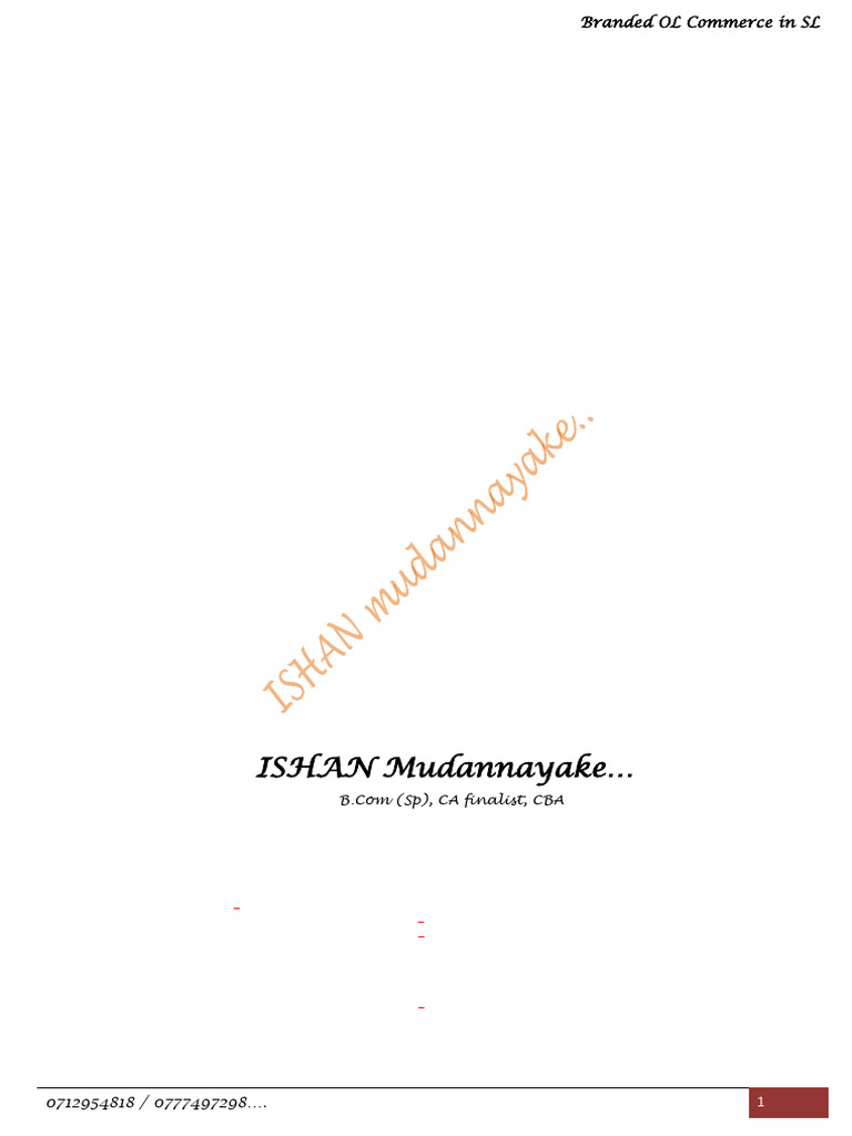 Grade 11 Work Pack 01 Ishan Mudannayake | PDF | Expense | Depreciation