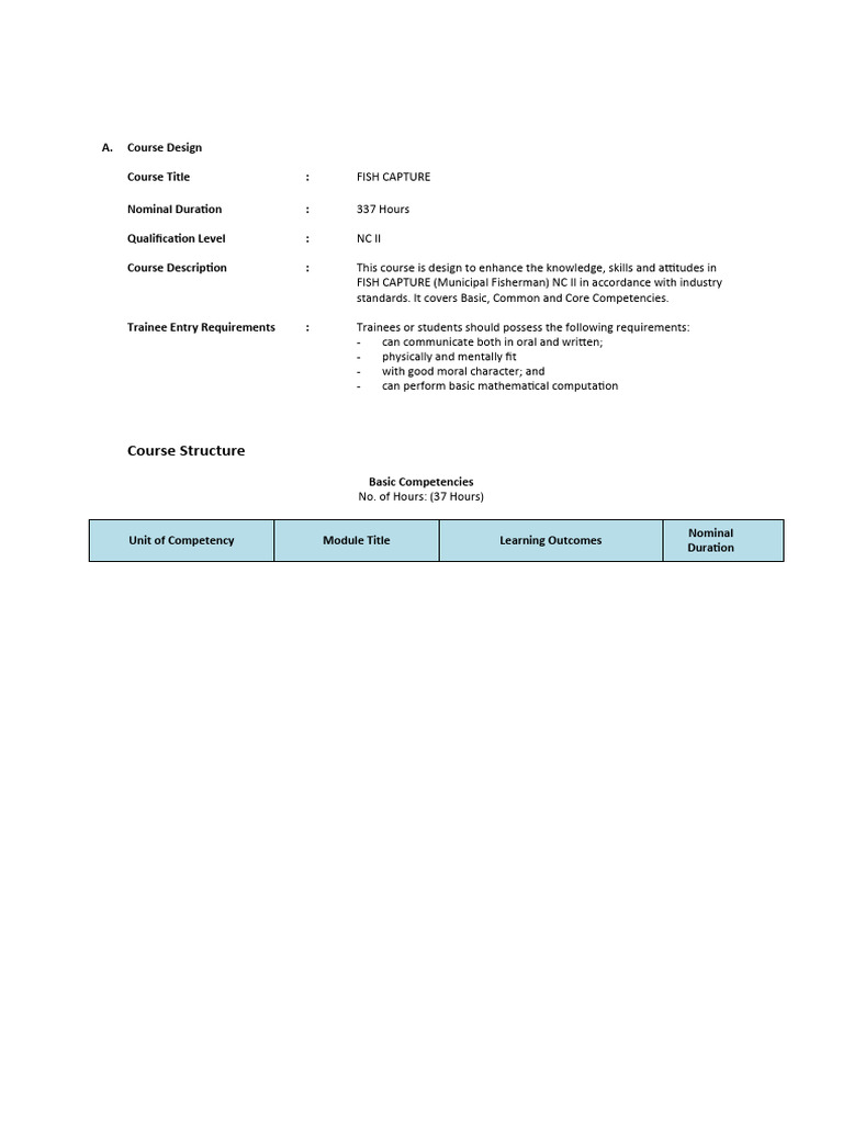 2023-Fish-Capture-Nc Ii-Cbc | PDF | Communication | Information