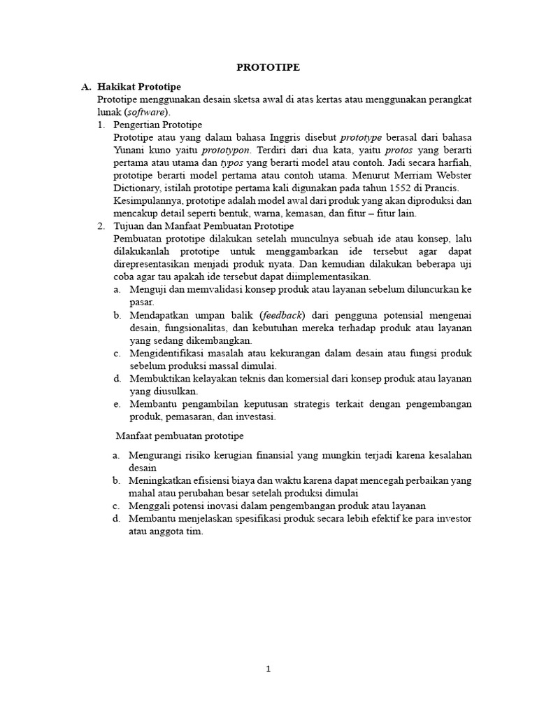 PROTOTIPE Materi Kelas 12 MP | PDF