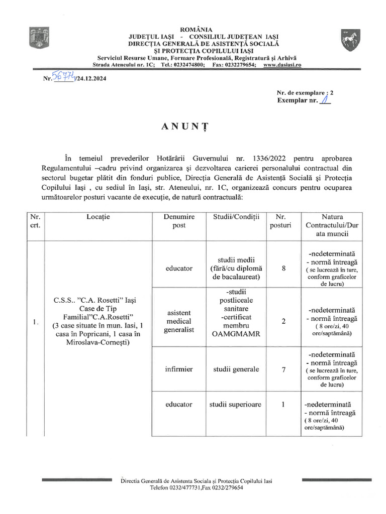 Anunt Concurs 28012025-1 | PDF