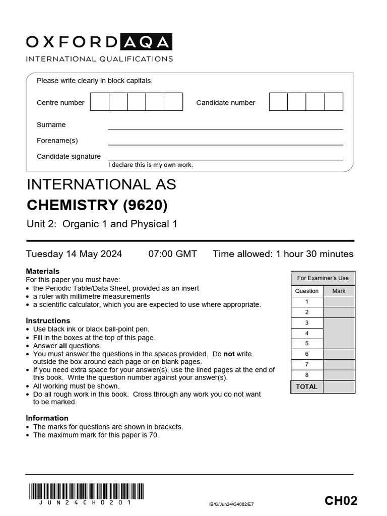 CH02 QP InternationalChemistry AS 14may24 07 00 GMT | PDF | Chemical ...
