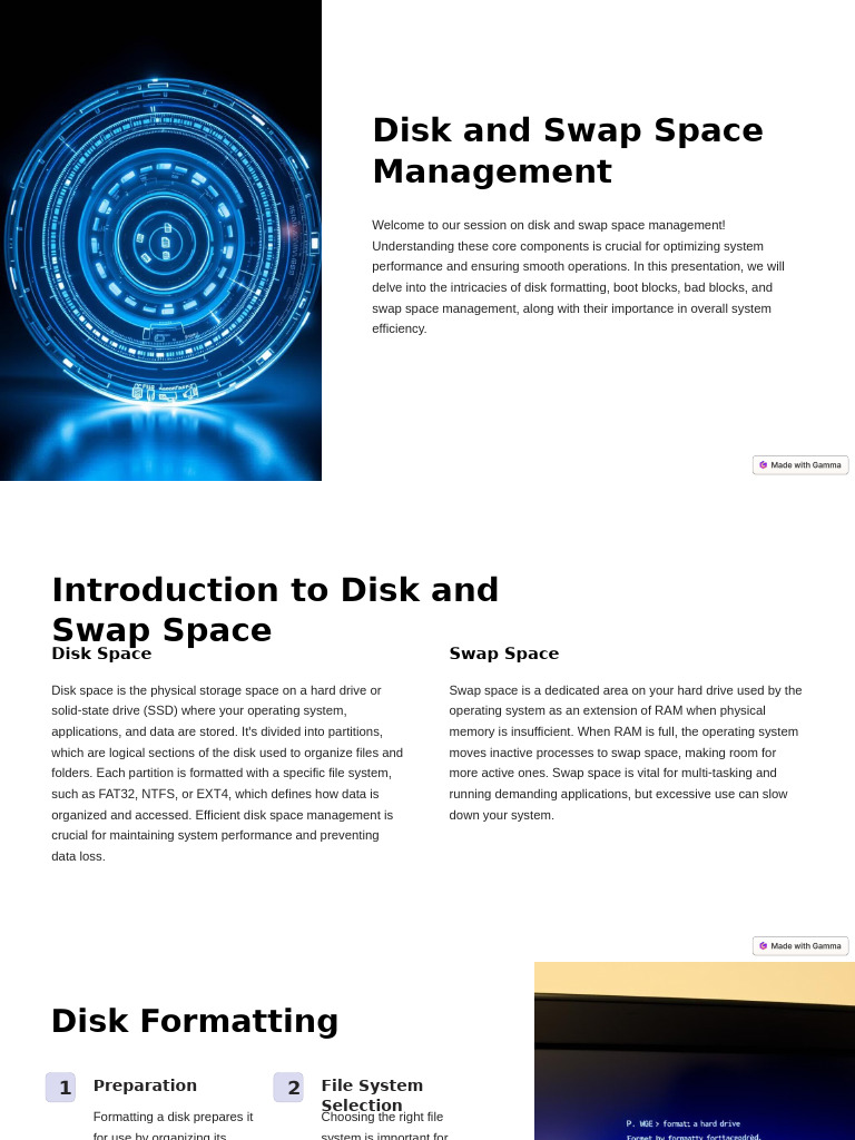 Disk & Swap Space Essentials | PDF | Booting | File System