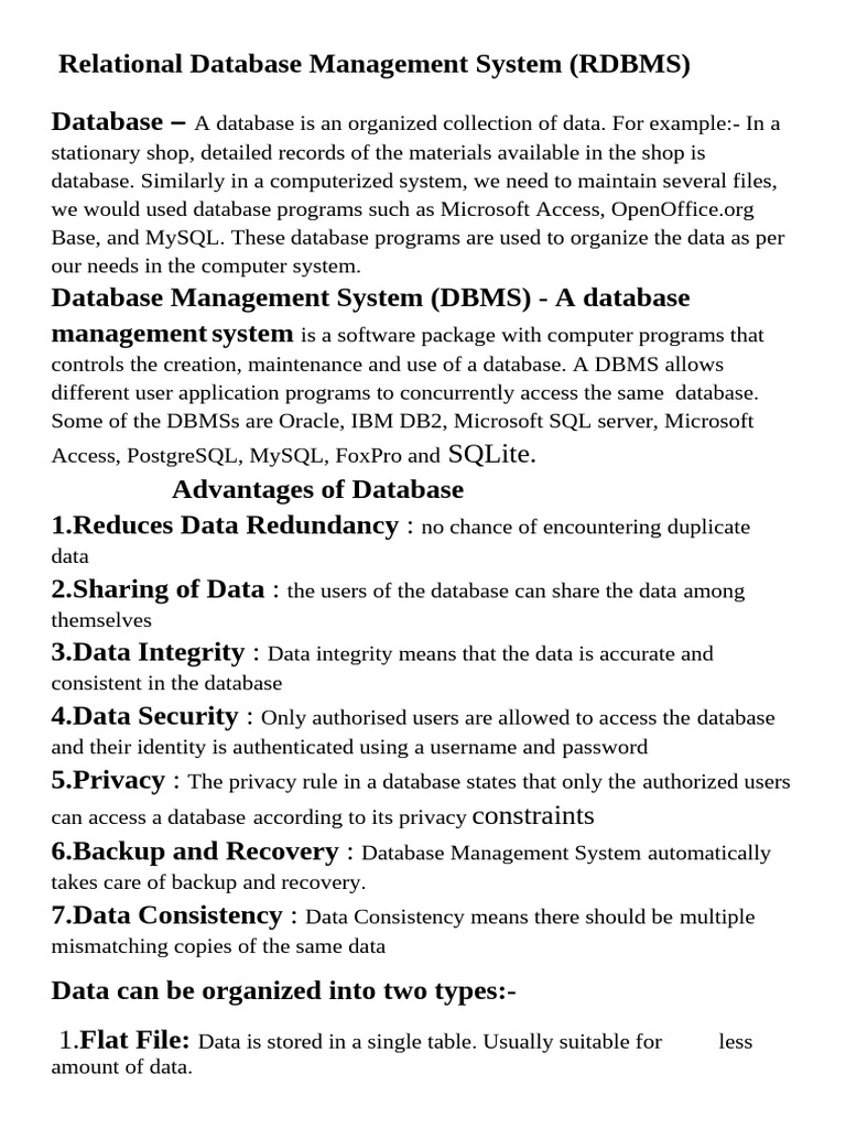 Dbms Pdf Databases Relational Database
