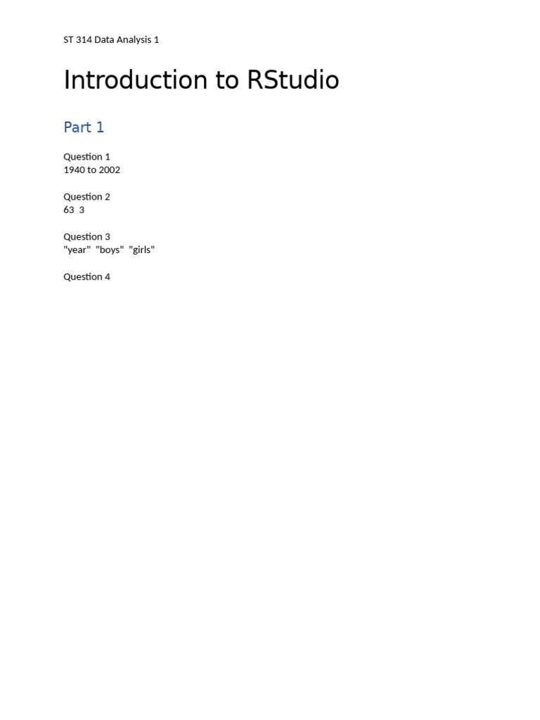 DA 1 - Intro to RStudio (1) | PDF DA 1 - Intro to RStudio (1) | PDF