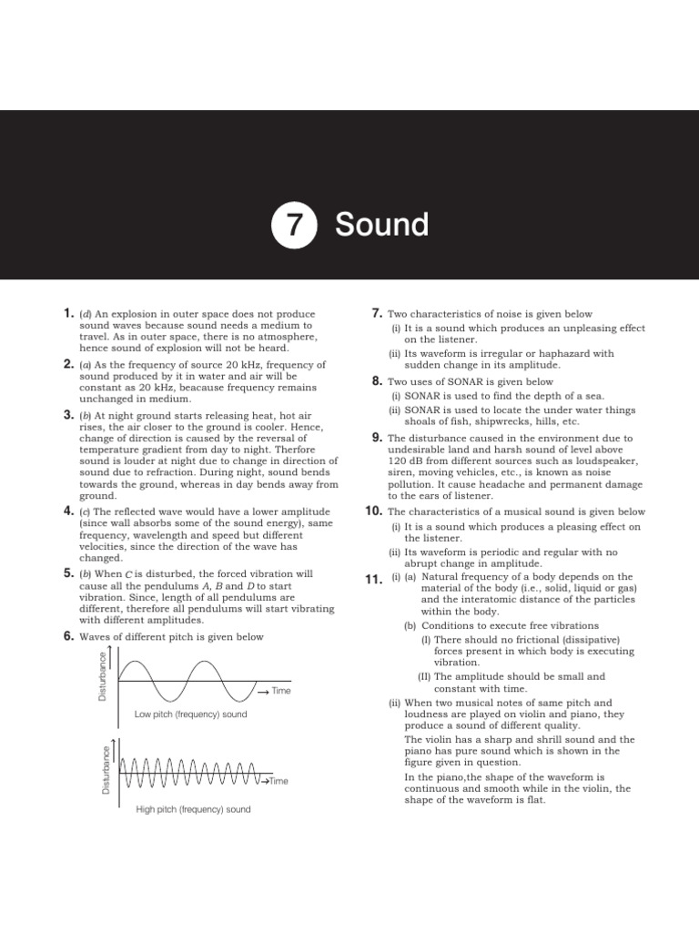 ICSE-Physcis 10 Chapter 7 | PDF | Sound | Waves