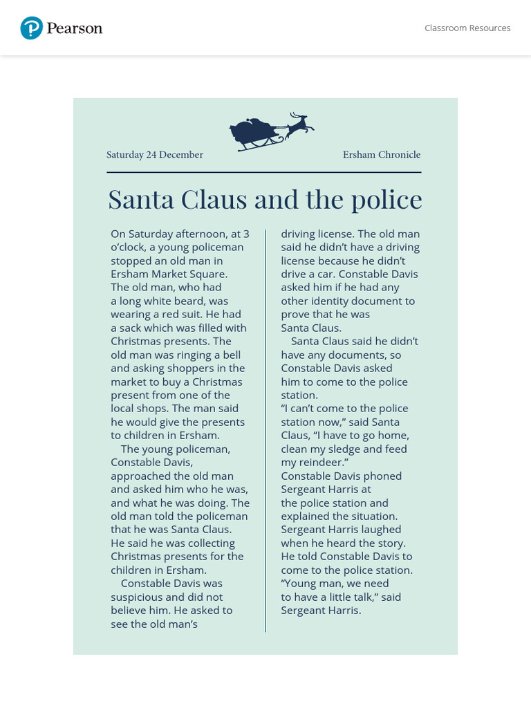 Santa Claus Encounter in Ersham Market | PDF
