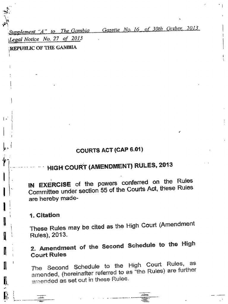 High Court Rules 2013 | PDF