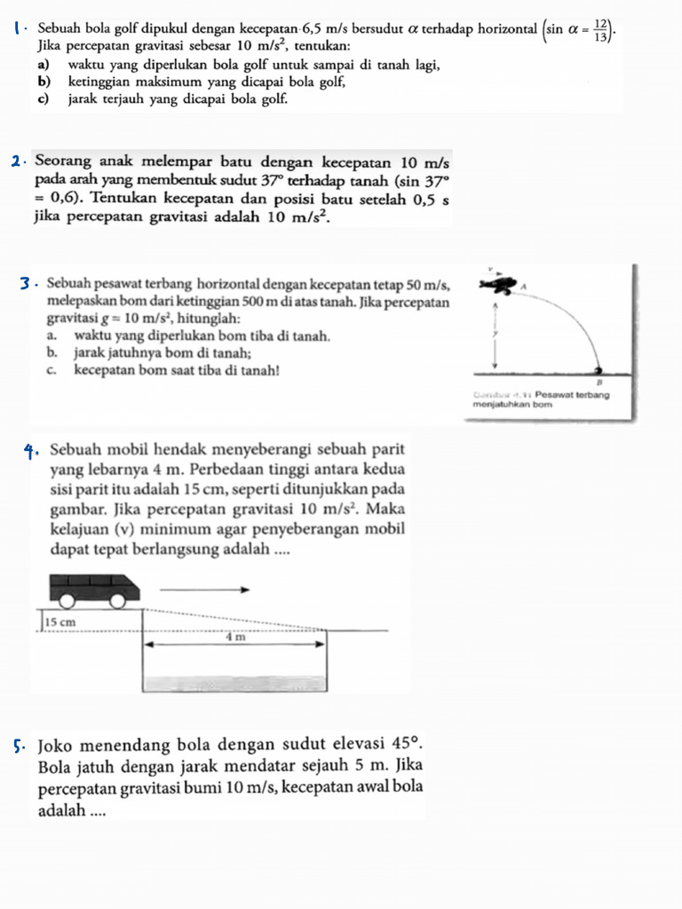 Soal gerak parabola | PDF