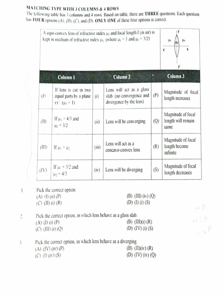 matching type geometrical optics | PDF | Optics | Electromagnetic Radiation