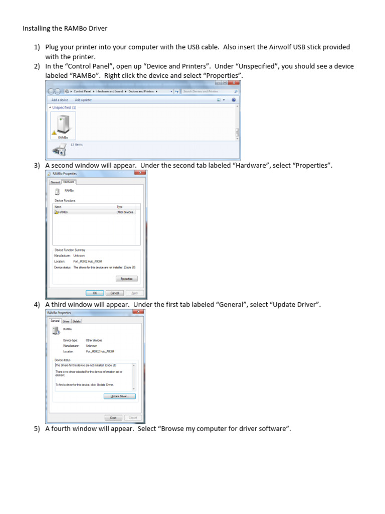 Installing the RAMBo Driver | PDF