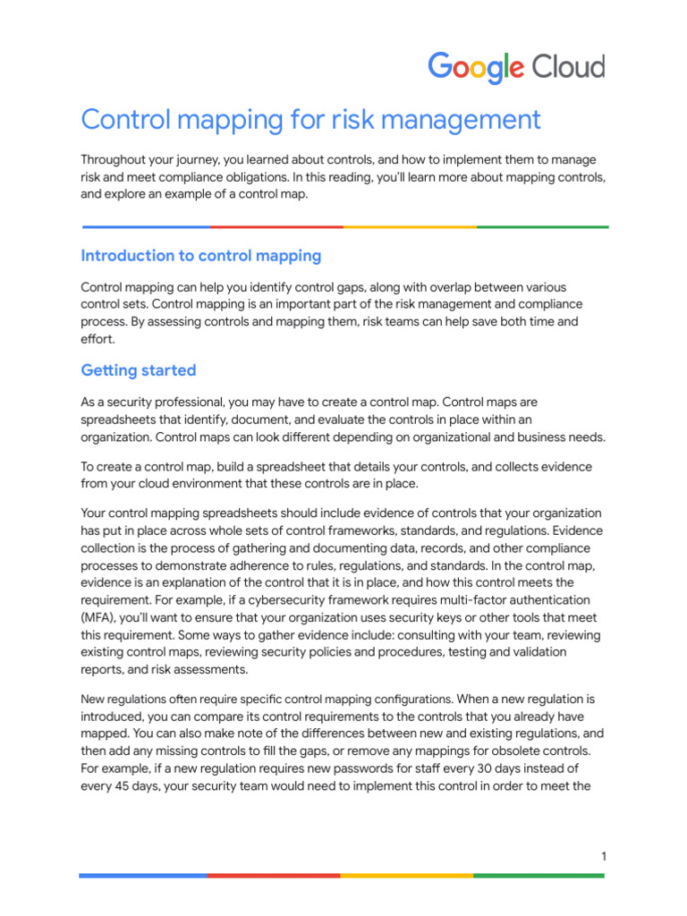 Control Mapping For Risk Management | PDF | Regulatory Compliance ...