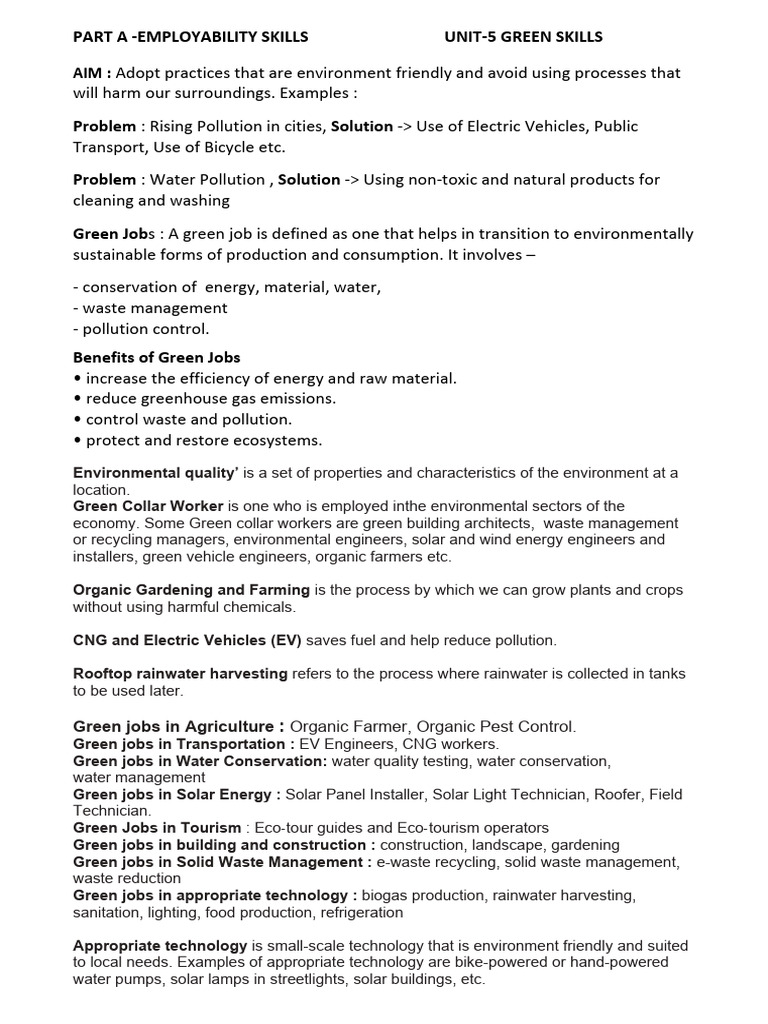 Employability Skills Class XII Unit 5 Notes | PDF