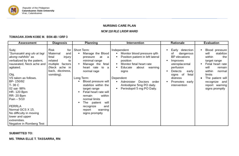 NCP-GROUP-ACTIVITY-GRP-3 | PDF | Heart Rate | Clinical Medicine