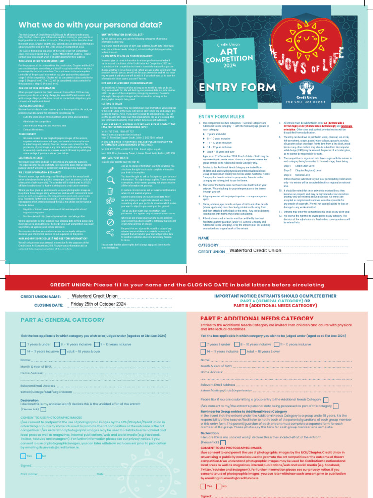 Art Competition 2024 Entry Form | PDF | Social Media | Popular Culture & Media Studies